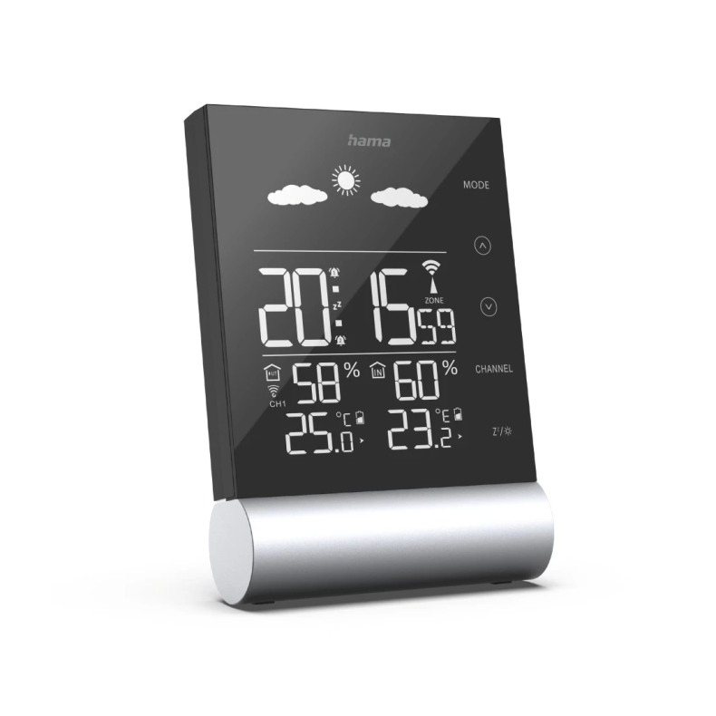 Buy Weather Station HAMA Black Line Black Online