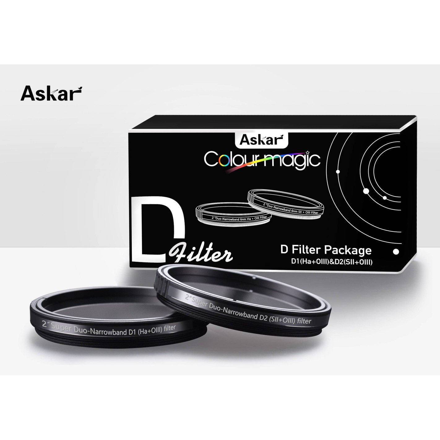Buy KIT 2 filters ASKAR Duo band D1+D2 HO - SO 6nm 2" for SHO color ...